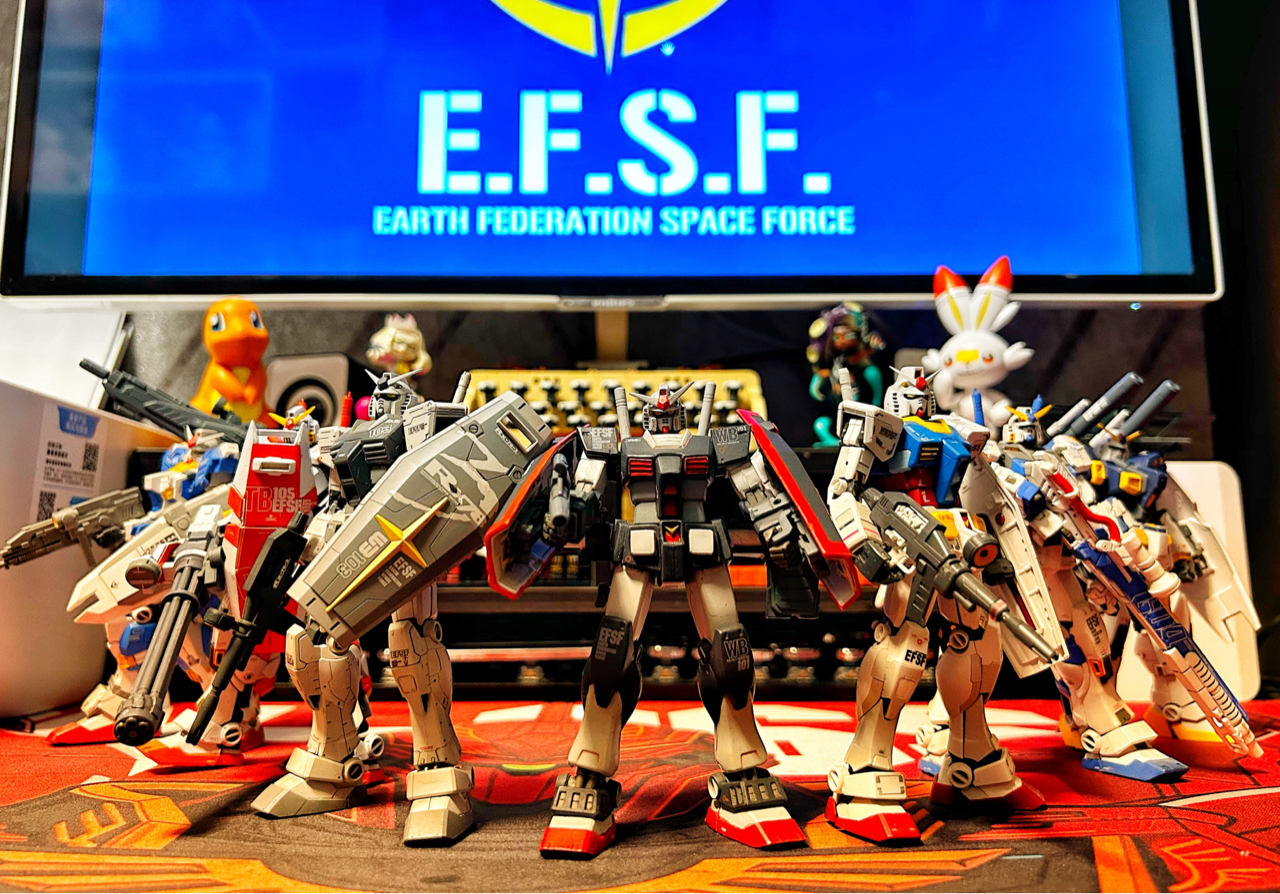 [可动成品][拼装]终于凑齐了144比例的RX-78-1234567 NGA玩家社区