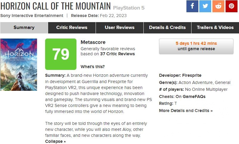 [业界新闻] 地平线：山之呼唤 媒体评分解禁：IGN 7分 GS 7分 mtc平均分：79 178