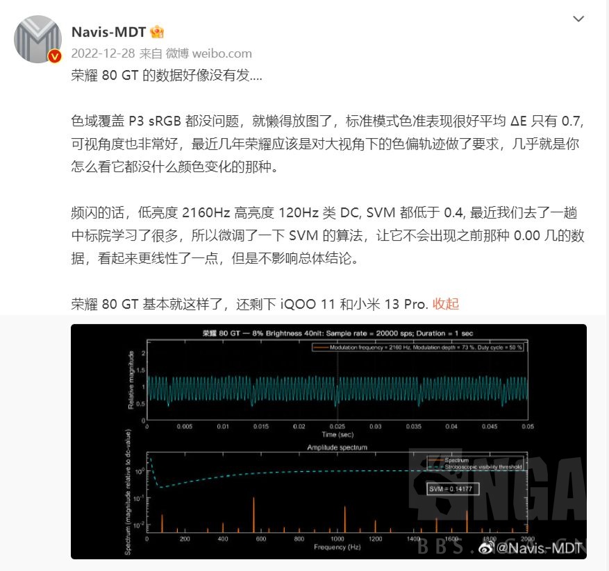 一加ace2、真我gt neo5、荣耀80gt屏幕以及频闪屏闪表现对比 NGA玩家社区