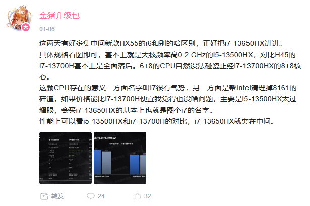 老哥们笔记本i7 13650hx是个什么水平的u？ NGA玩家社区