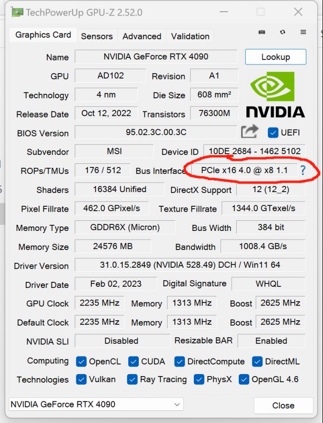 请教4090插PCIE 3.0x8的性能损失 178