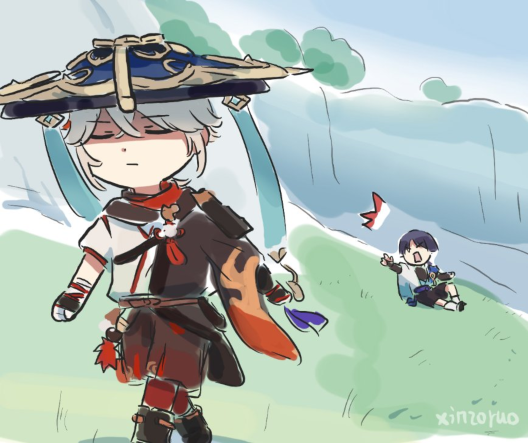 [插画搬运][心臓弱眞君]万叶从不空军 NGA玩家社区