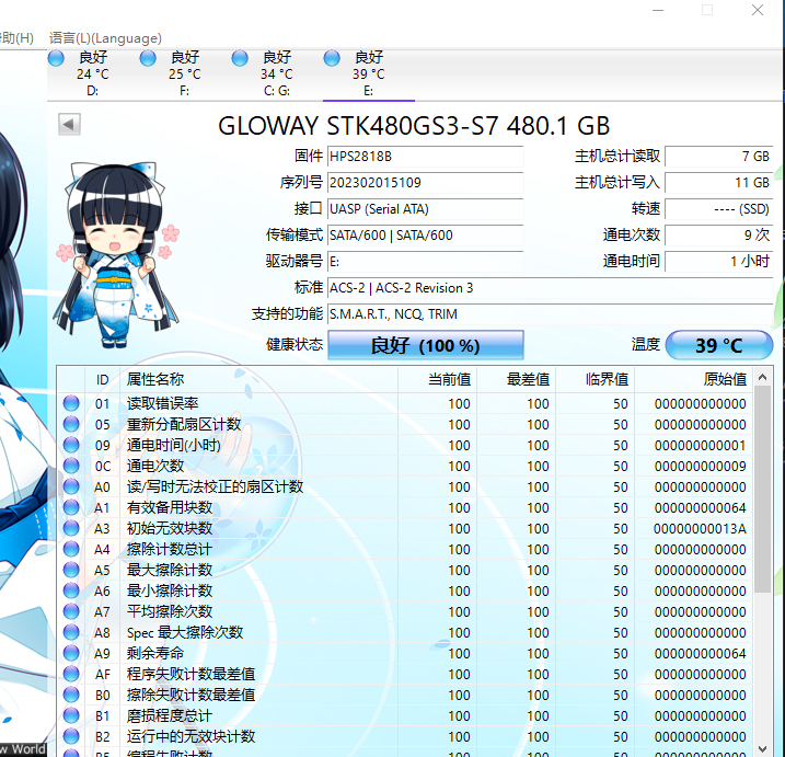 光威480g sata固态刚换新tlc颗粒 NGA玩家社区