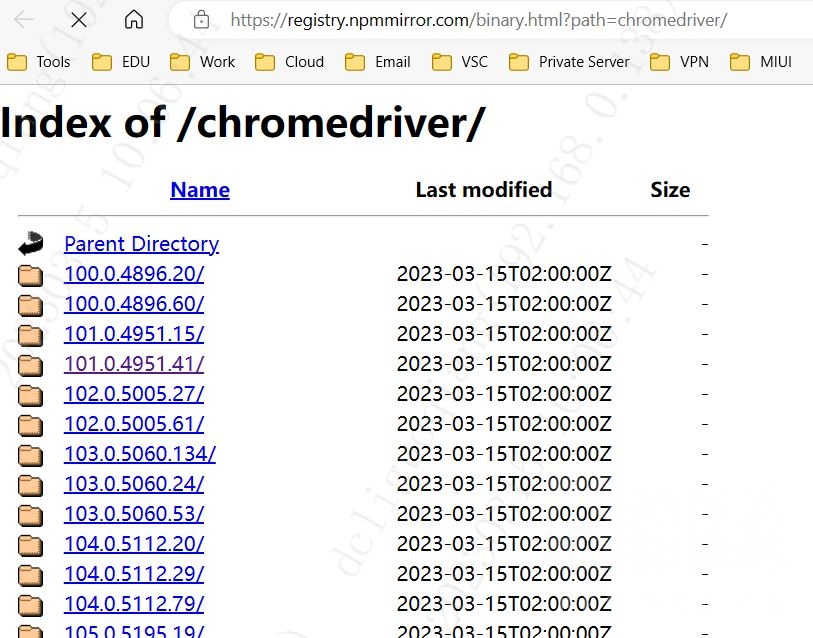 requests.get下载chromedriver时HTTPSConnectionPool(host='registry.npmmirror.com', port=443): Max ...