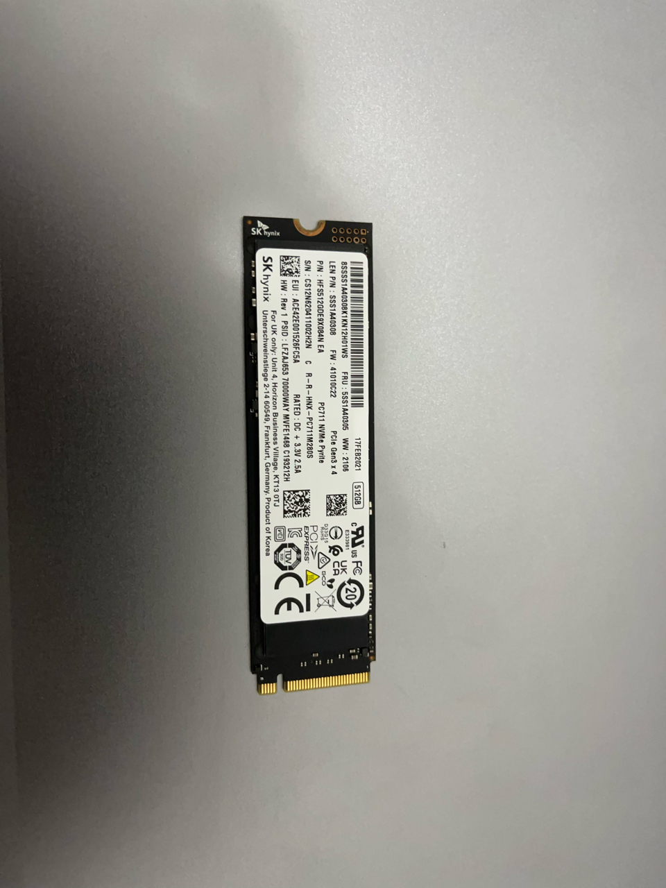 (已出) 160 出联想拆机M2 盘，海力士 PC711 512G NGA玩家社区