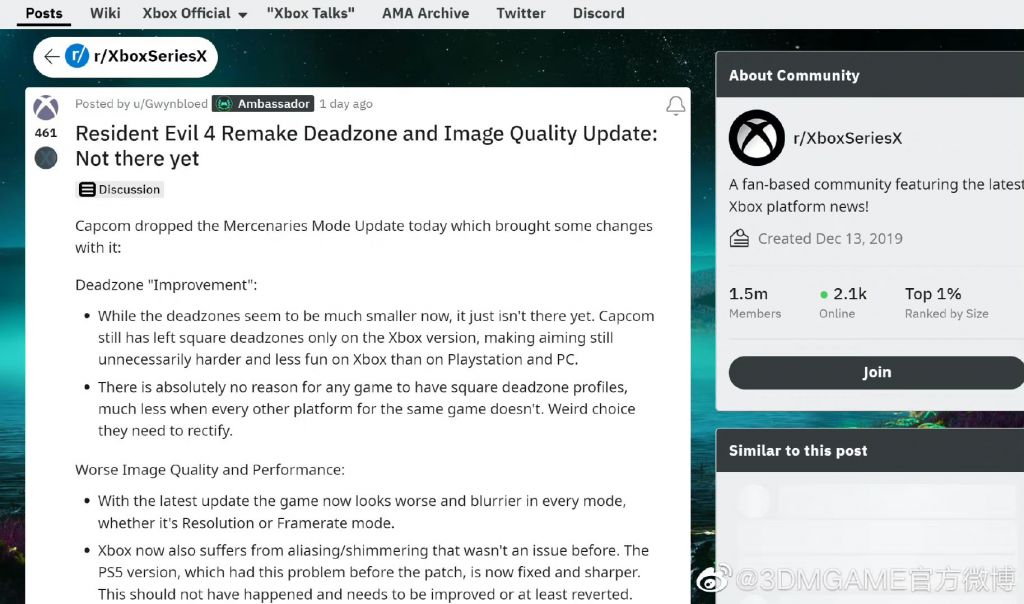 《生化危机4：重制版》更新后 XSX画面变差、PS5画面提升 178
