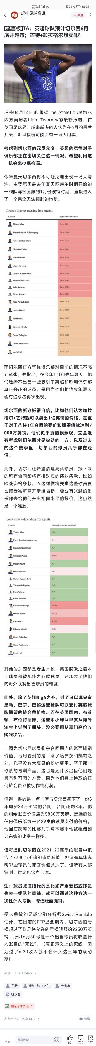 虎扑转的TA这篇报道是真的吗，切尔西六月底前要填9000万的窟窿 NGA玩家社区