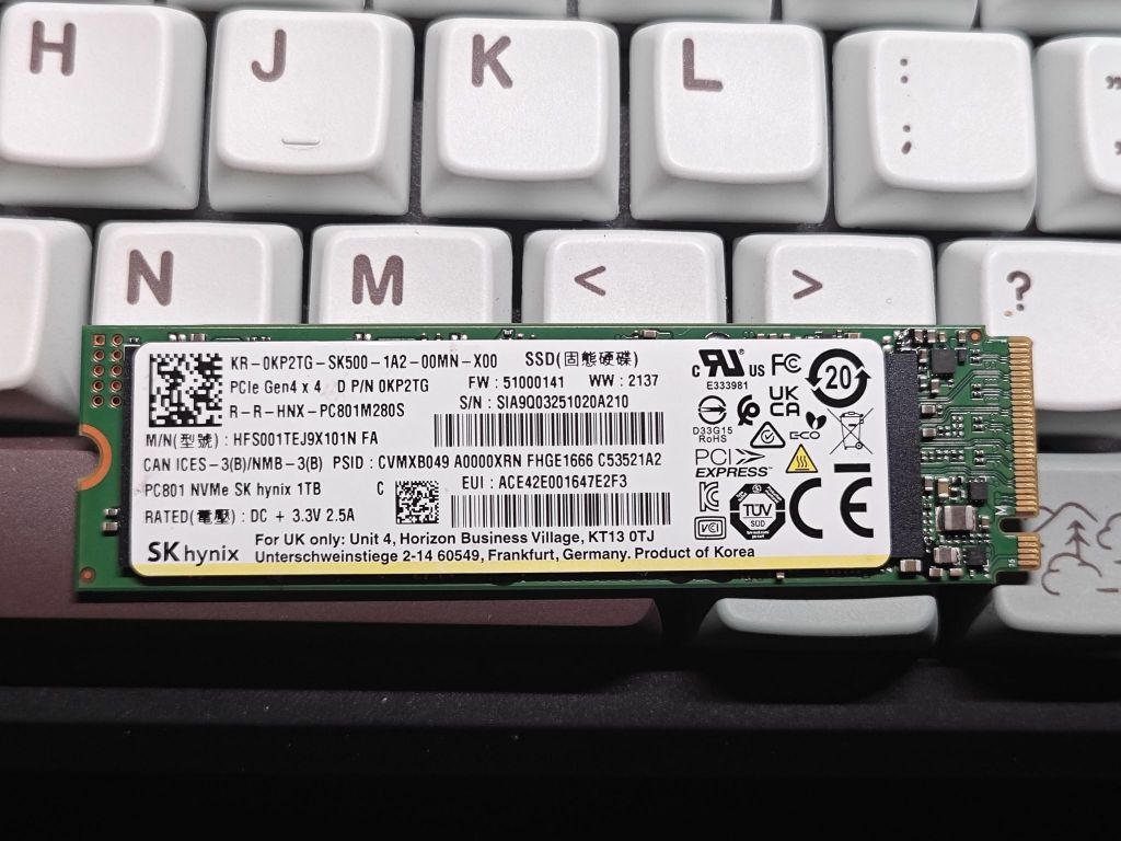 海力士PC801-1T，寿命94%，360包邮。已出 NGA玩家社区