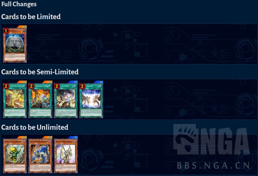 MD禁限卡表历史记录(持续更新中) NGA玩家社区