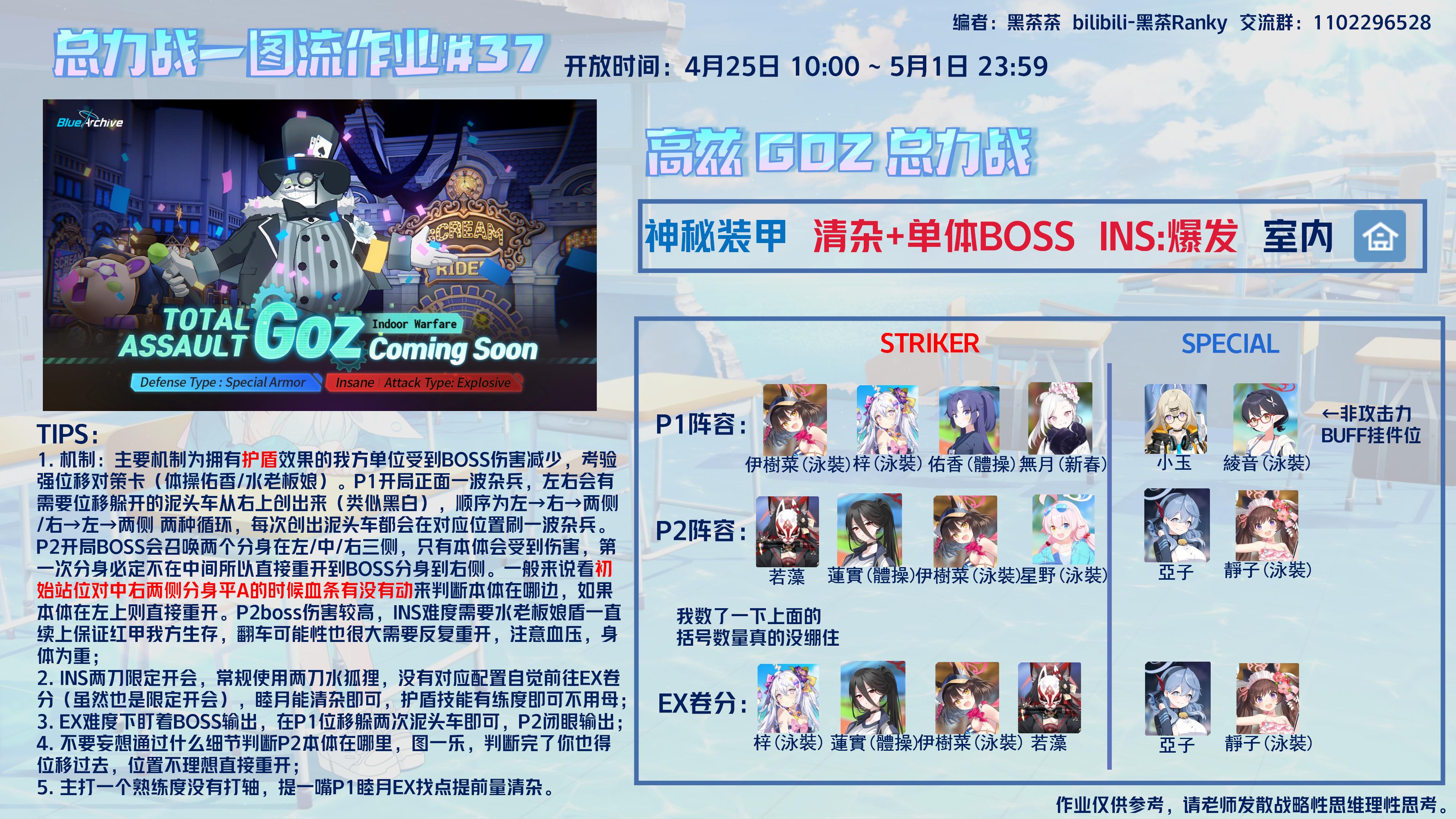 [国际服]4月25日总力战 高兹 GOZ 室内 一图流作业 NGA玩家社区