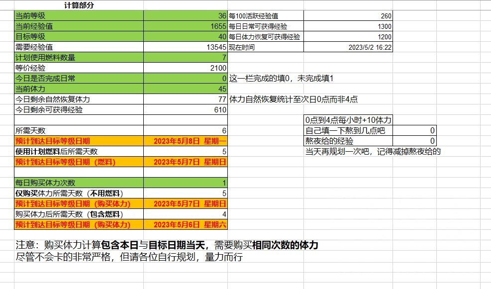 [攻略] [经验计算]各等级经验需求和经验计算表 NGA玩家社区