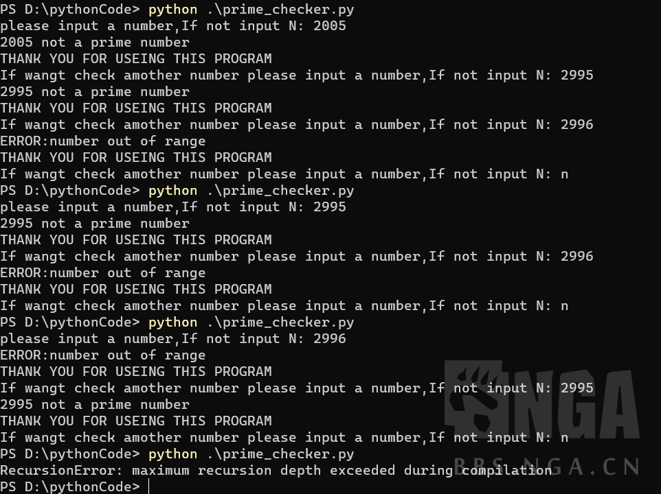 求助python代码，质数判断 NGA玩家社区