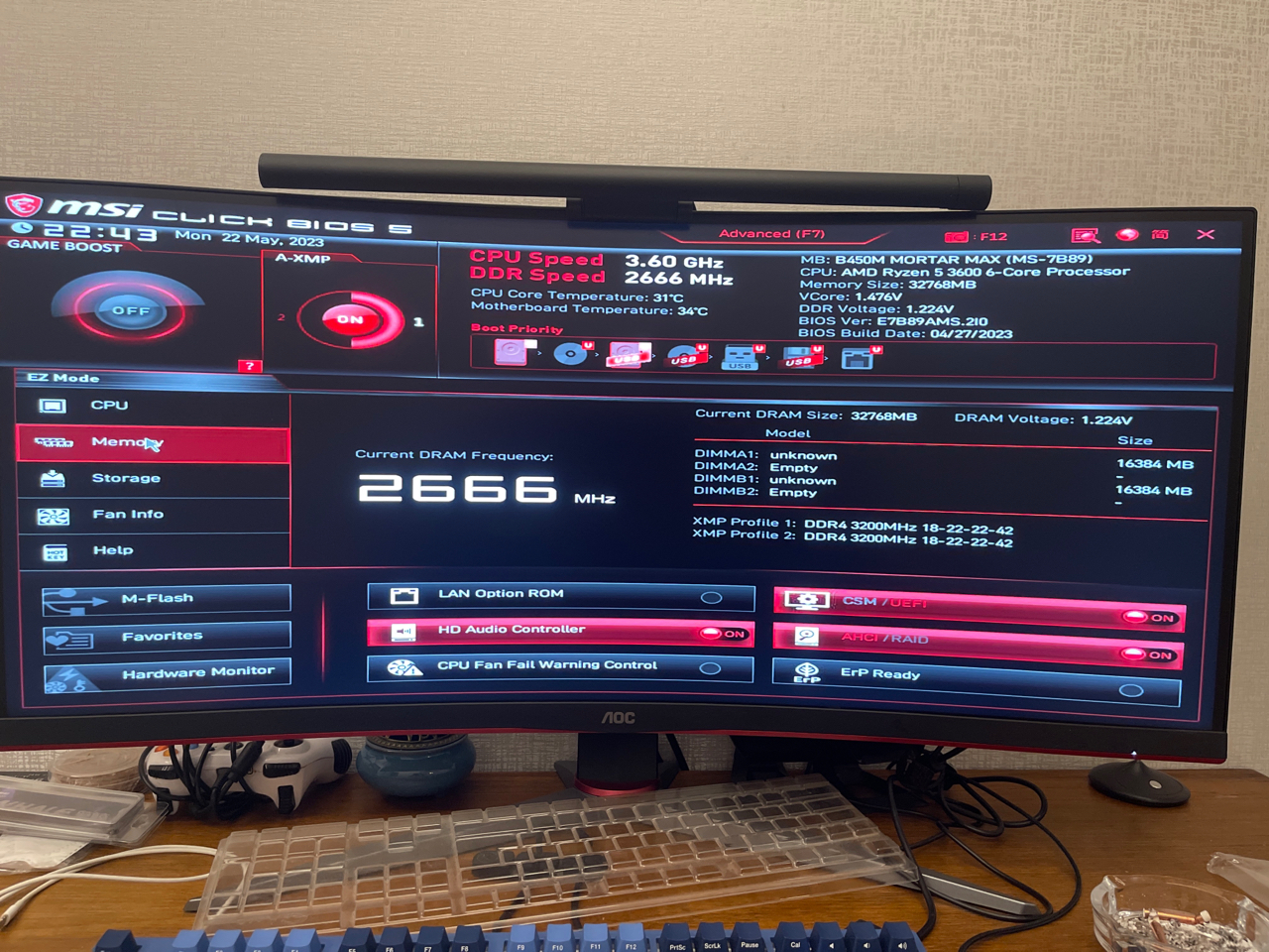 老哥们，问一下b450m mortar max为啥开启xmp还是内存上不了3200？ NGA玩家社区