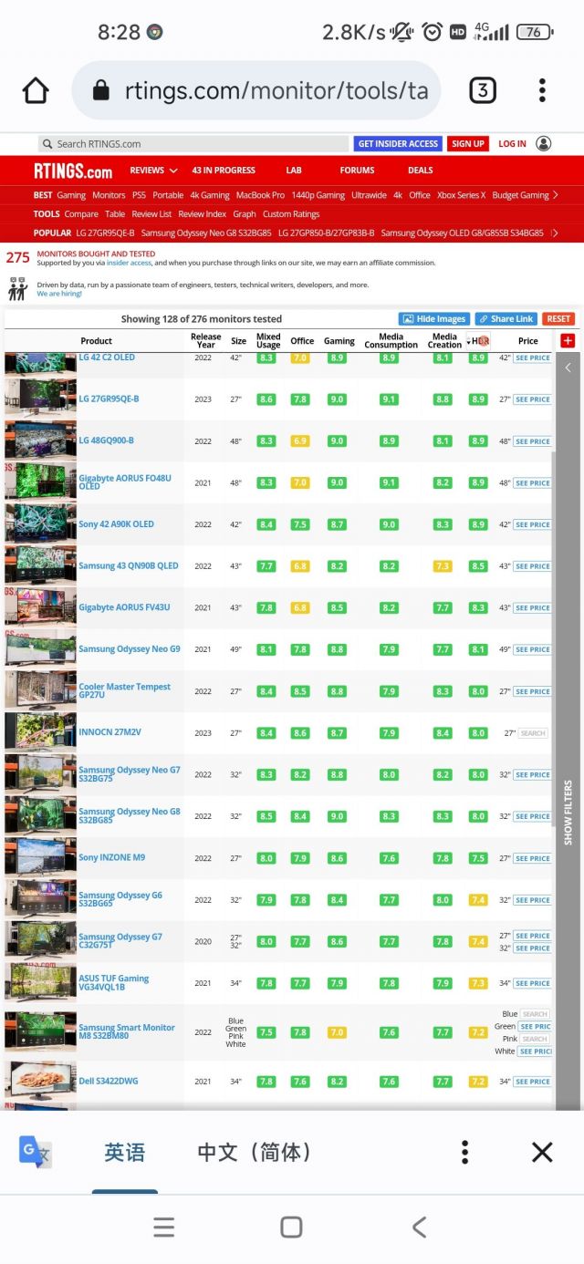 看起来三四线国产牌子的miniled显示器也没有网上说的那么不堪，rtings给联合创新27m2v打了高分 NGA玩家社区
