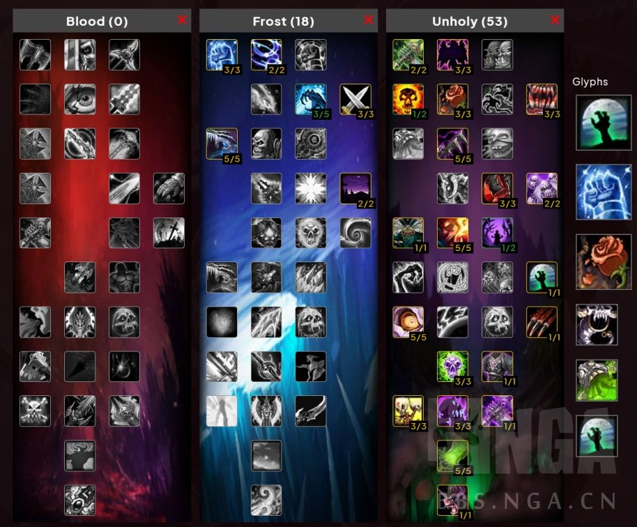 P3新版本双持邪DK天赋雕文手法变化的探索与模拟 NGA玩家社区