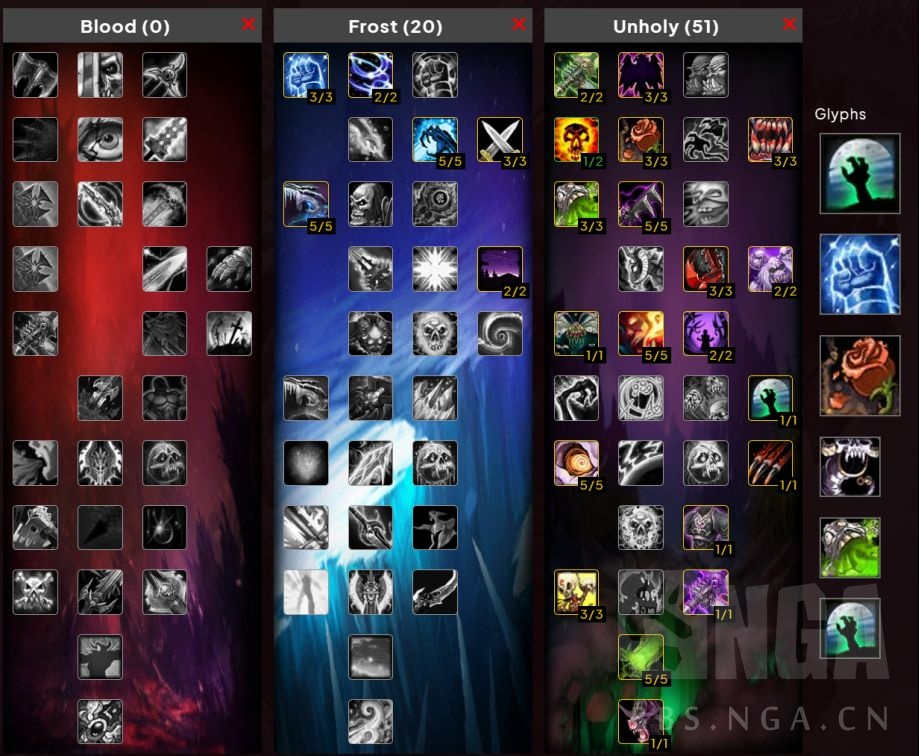 P3新版本双持邪DK天赋雕文手法变化的探索与模拟 NGA玩家社区