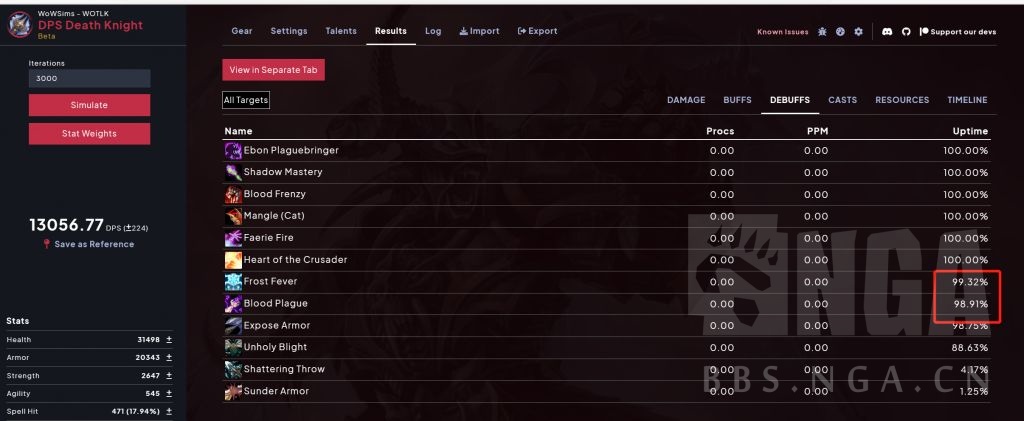 P3新版本双持邪DK天赋雕文手法变化的探索与模拟 NGA玩家社区