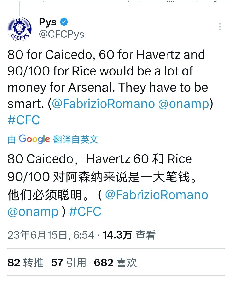 罗马诺：阿森纳计划8000W买凯塞多、6000W买哈弗茨、1亿买赖斯 NGA玩家社区