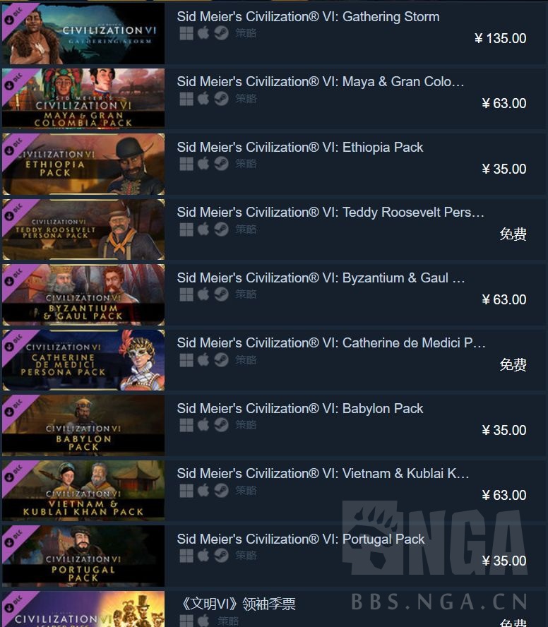 文明6DLC的steam购买完全指北 NGA玩家社区