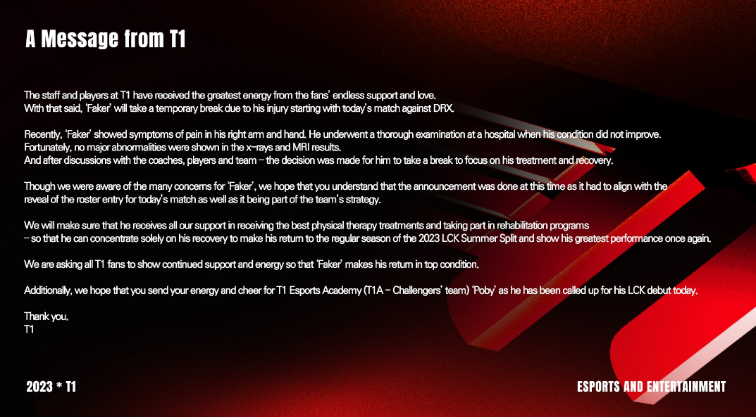 [外赛区赛事] Faker因手伤选择休养，T1更换中单后惨败DRX NGA玩家社区