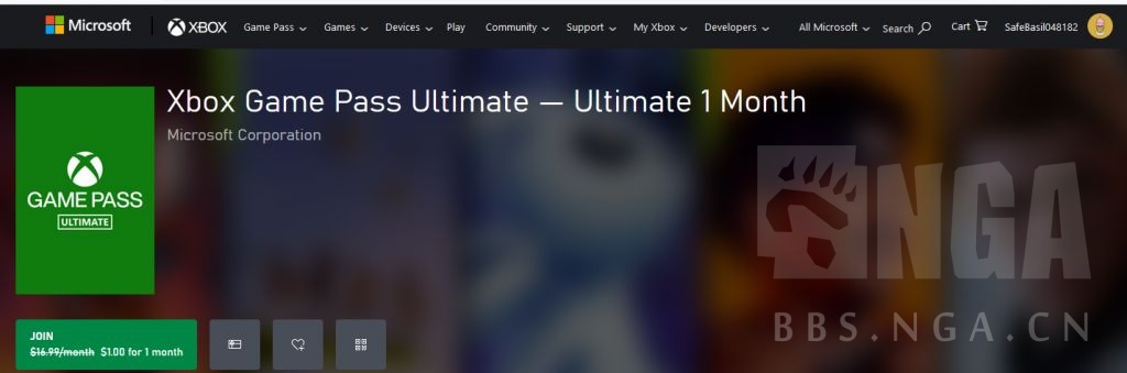 至少暂时不用纠结xgpu涨价问题了，首月优惠回归了，美服1美元，港服10港币 NGA玩家社区