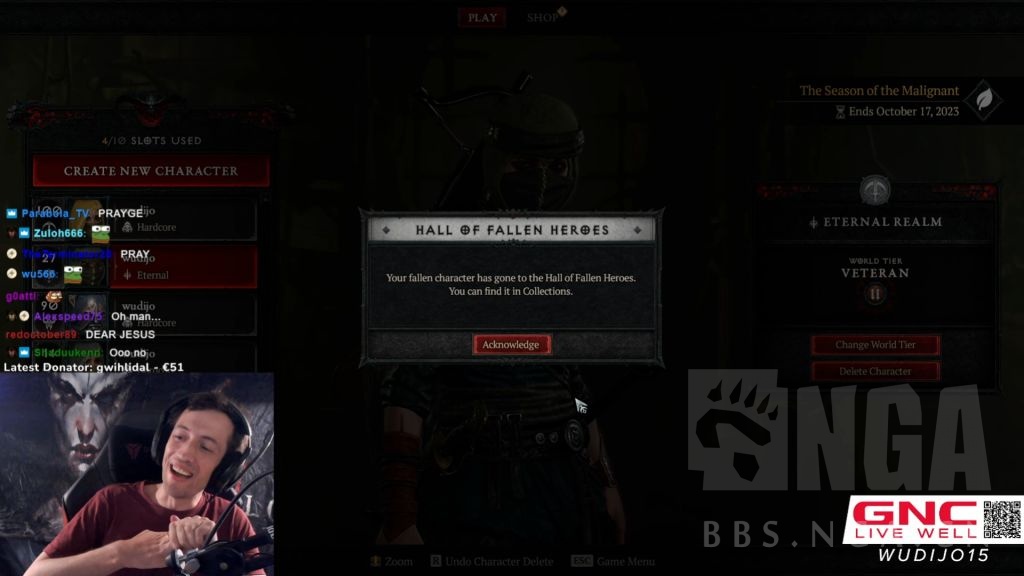 [悲报]wudijo直播的时候掉线，四十小时直接白打 NGA玩家社区