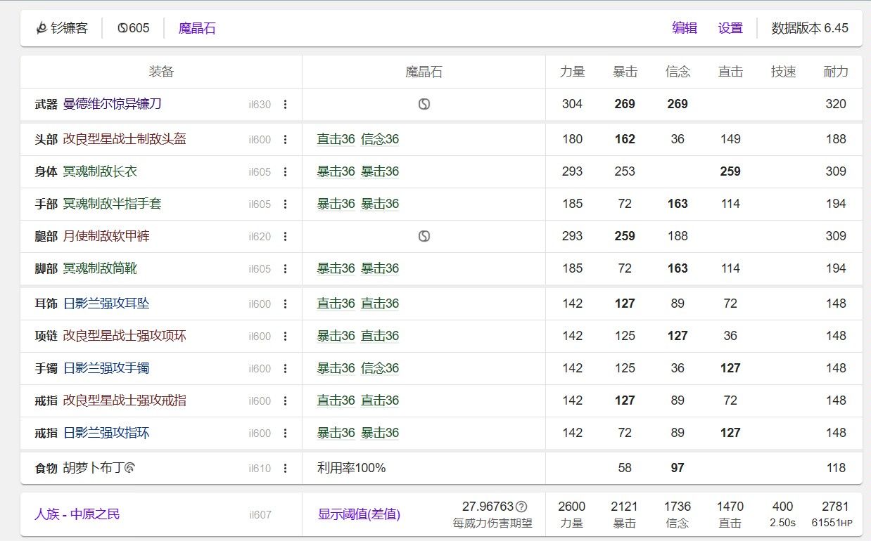 分享一个自己配的龙诗镰刀bis(只用刷p1s) NGA玩家社区