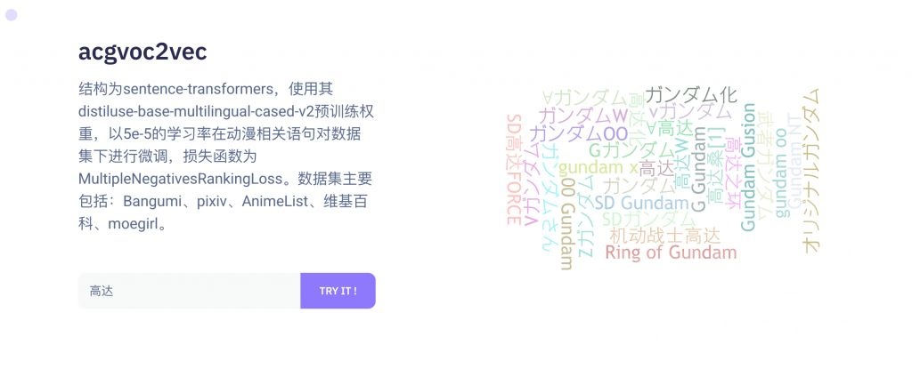 [开源]ACG2Vec——ACG相关深度学习应用(以图搜图、插画评分、文本搜图等) 178