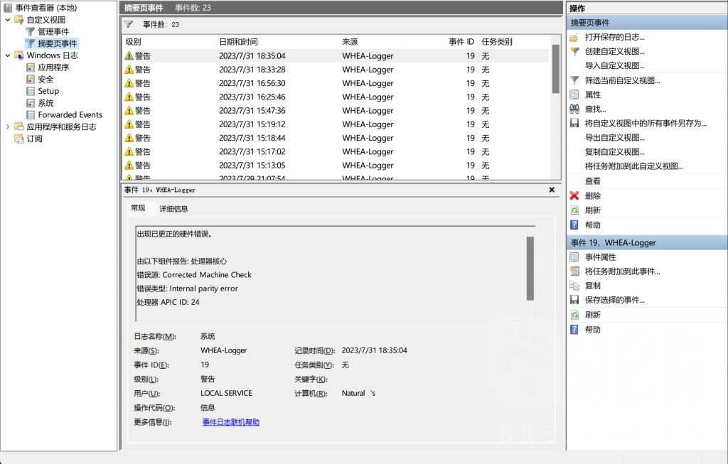 [硬件求助] WHEA19，Internal parity error，13700K NGA玩家社区