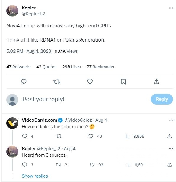 [传言]Navi4 系列不会有任何高端 GPU NGA玩家社区