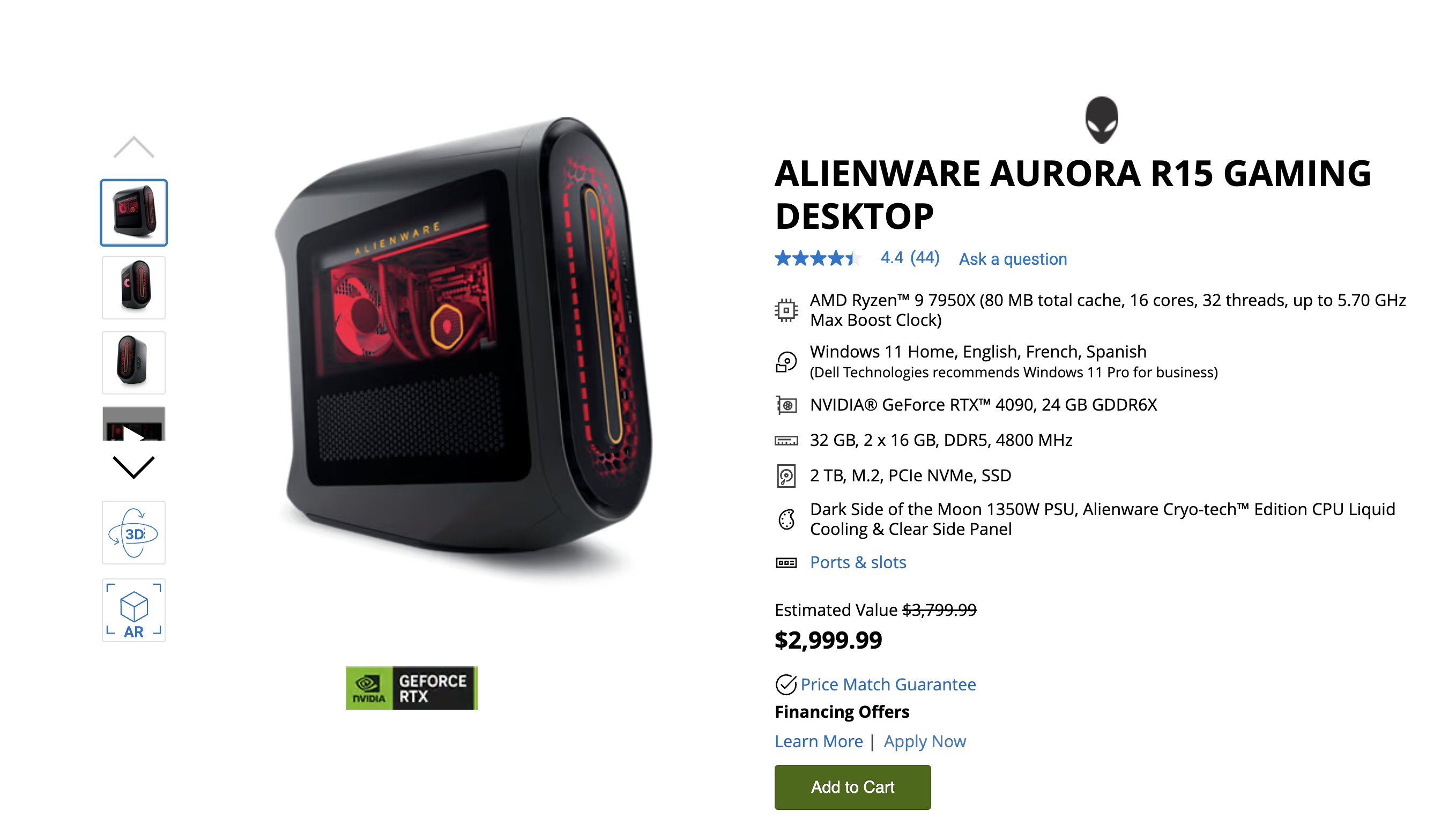 7950x + 4090 外星人整机，到手21000人民币(3000美元) NGA玩家社区