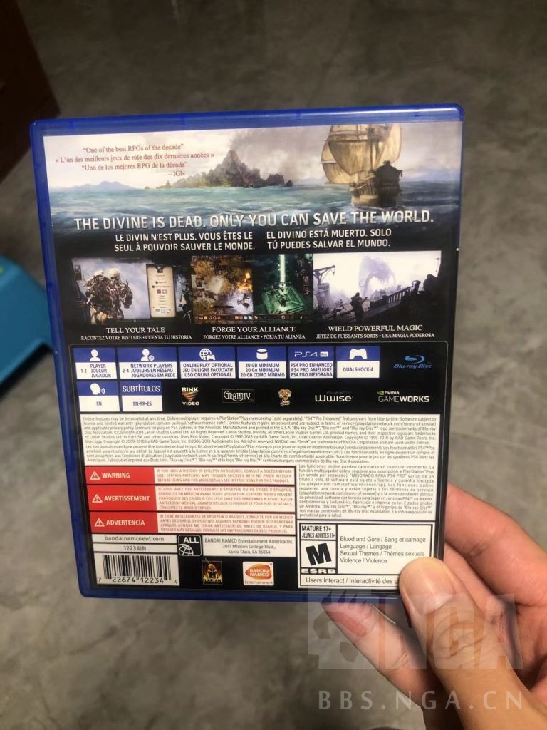 出神界原罪2，中文版，ps4游戏光盘带盒子，九成新240包邮出 NGA玩家社区