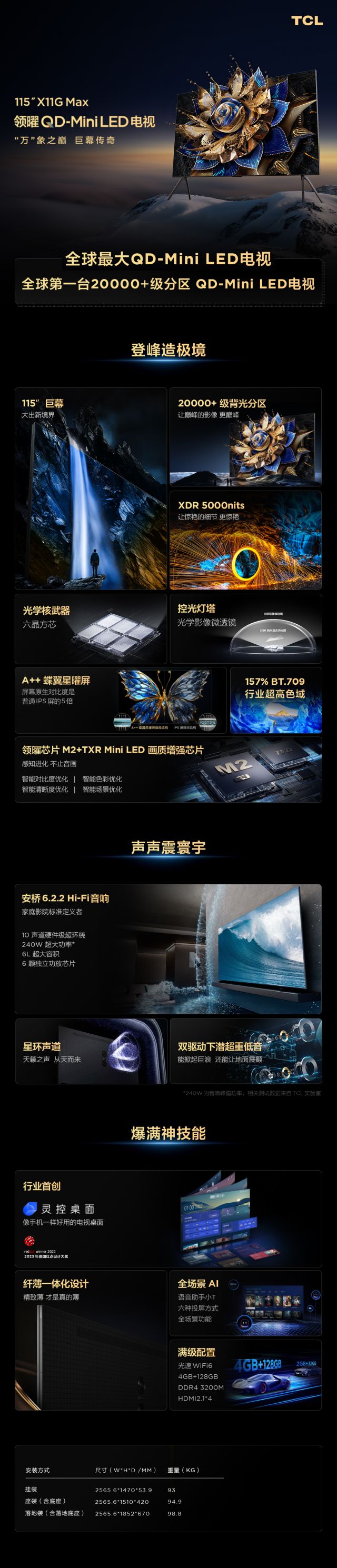 电视现在真的卷，TCL昨天发布了115吋新品，售价才79999元 NGA玩家社区