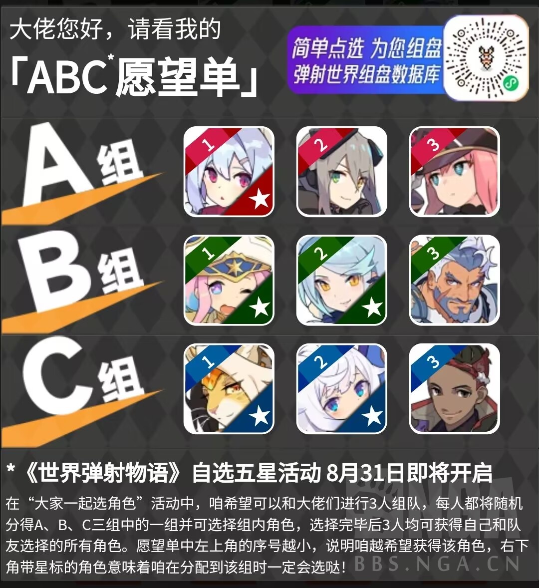 [ABC自选] 已组好 不用点进来了 NGA玩家社区