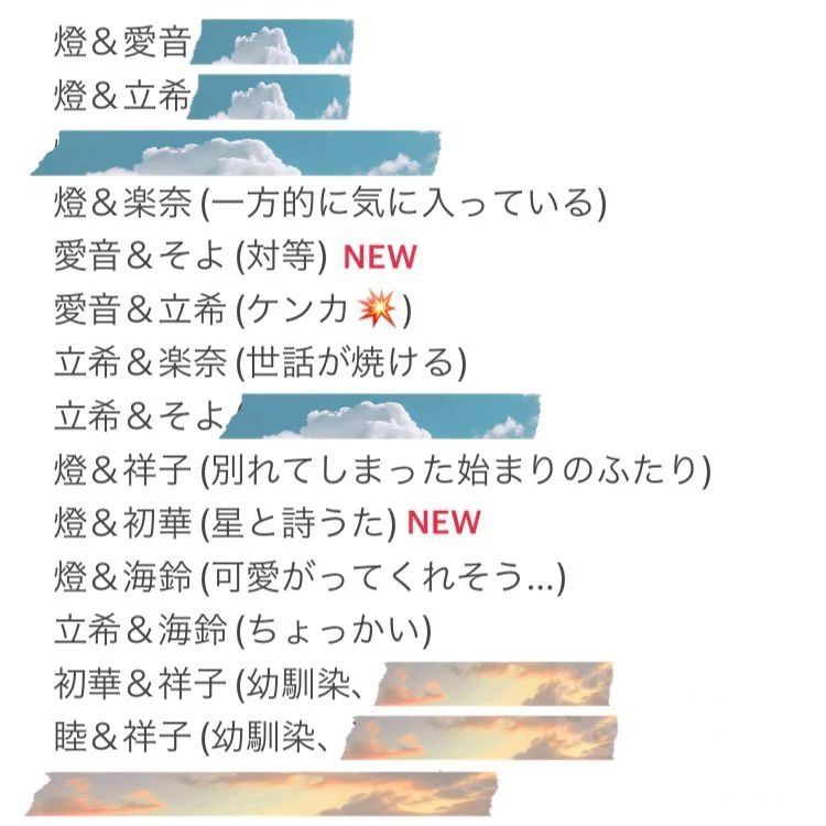 [mygo]半夜睡不着来做个最新cp喜好调查(12集版本) 178