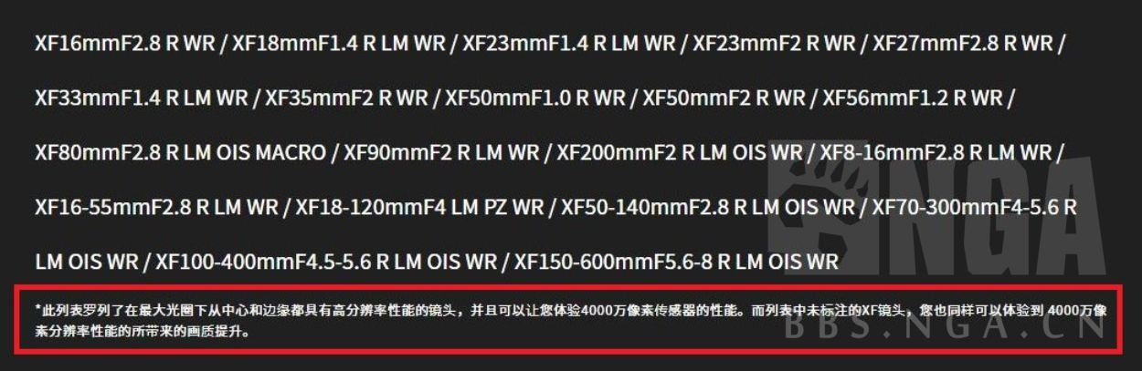 [器材交流] 富士XT5这个4000W传感器，需要什么样的镜头可以喂饱 NGA玩家社区
