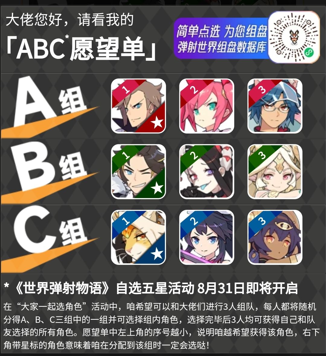 [ABC自选]1=2打战阵 A光王子B神速Cmsr NGA玩家社区