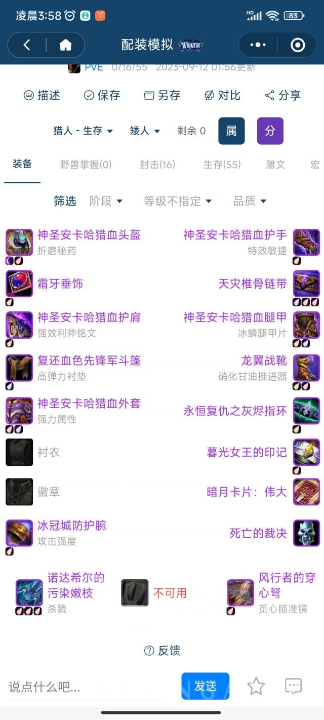 WLK P4 猎人 ICC毕业装备天赋雕文输出循环分析 NGA玩家社区