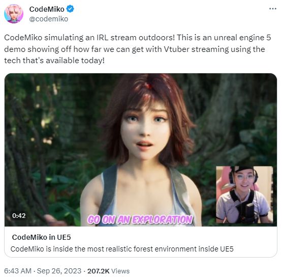 [网闻]codemiko 用 ue5引擎 展示一场模拟穿越丛林的 户外直播 NGA玩家社区