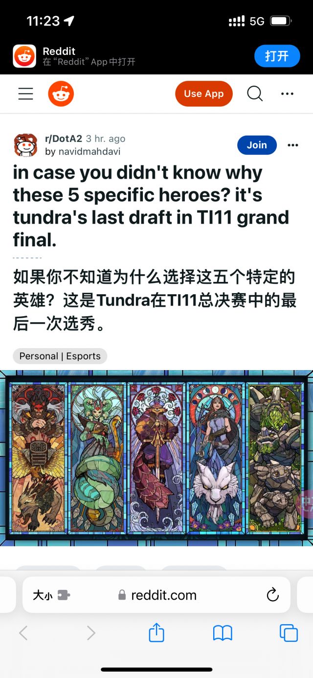 如果你不知道为什么选择这五个特定的英雄？这是Tundra在TI11总决赛中的最后一场阵容 NGA玩家社区