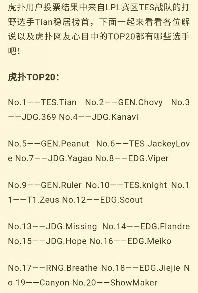 [联盟赛事] 去年虎扑top20这么离谱吗 NGA玩家社区