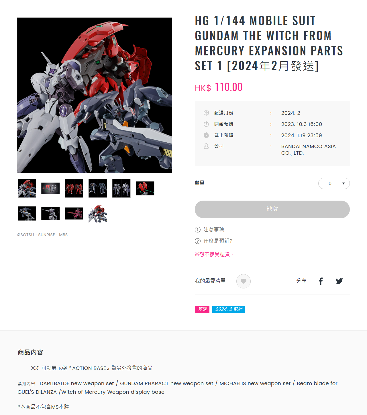 [新闻资讯] PB限定 HG 1/144 机动战士高达 水星的魔女 MS扩展件套装1 178