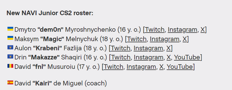 Navi新青训阵容 NGA玩家社区
