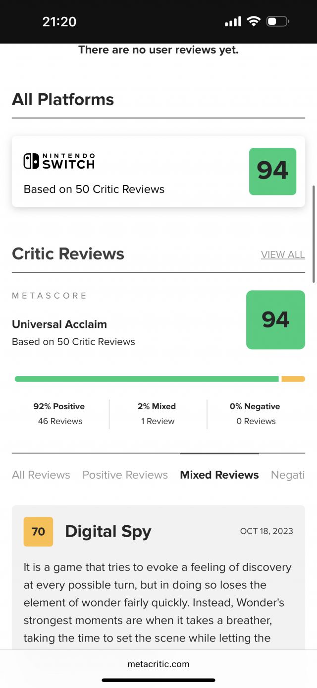 马里奥惊奇 IGN GS双9分 MC开分94分 NGA玩家社区