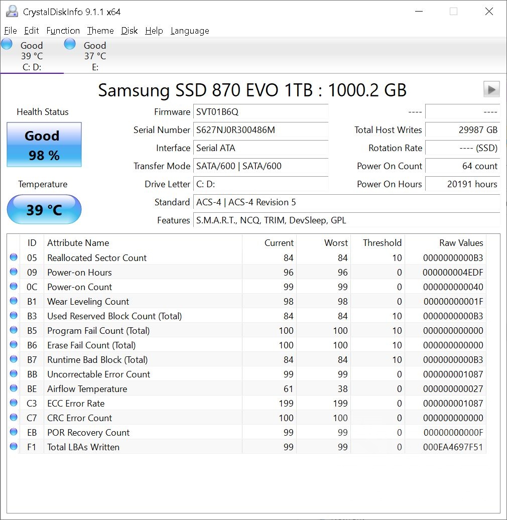 [其他问题] 突然发现SSD上好几个文件读不出来，但是CrystalDiskInfo又是正常的怎么回事，如何便利的检查文件悄悄变得不能读的故障 NGA玩家社区