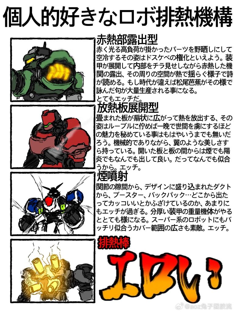 各类机甲的散热方式，哪种更符合你xp 178