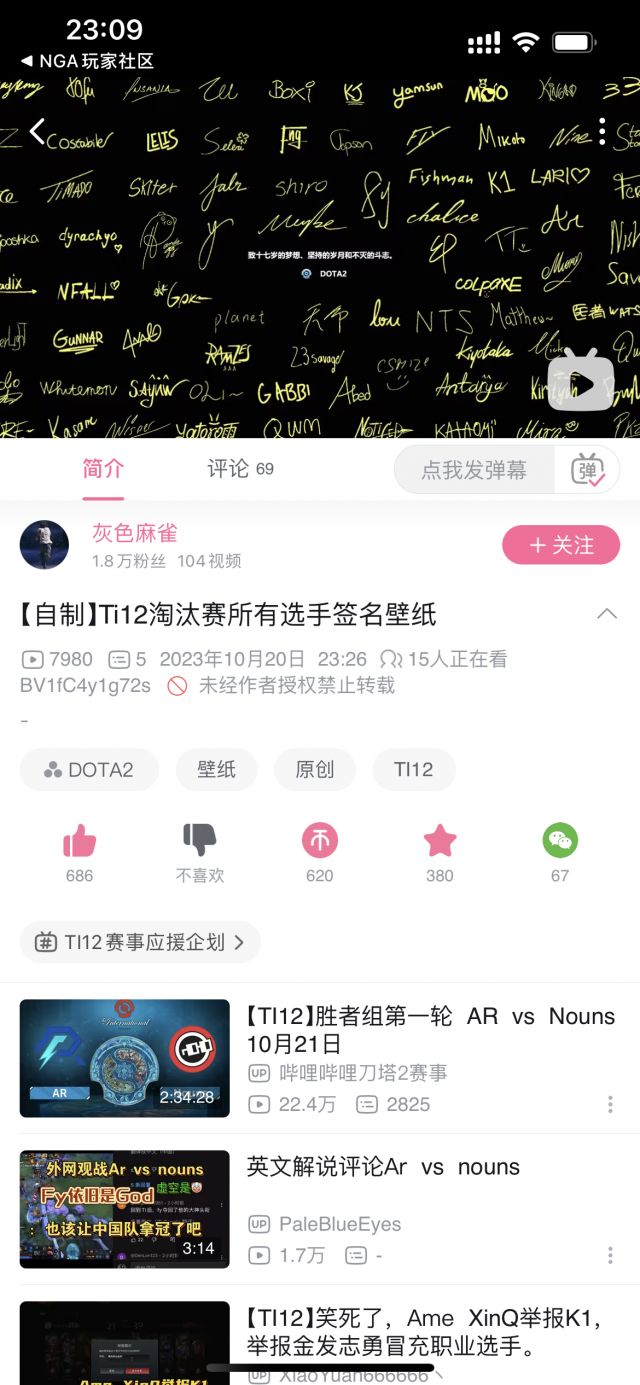 偶然看见一个up做的ti12所有选手签名图 NGA玩家社区