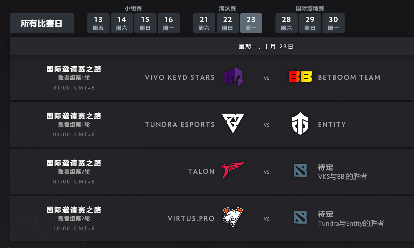 [ti12] 淘汰赛Day 3赛程(2023.10.23) NGA玩家社区