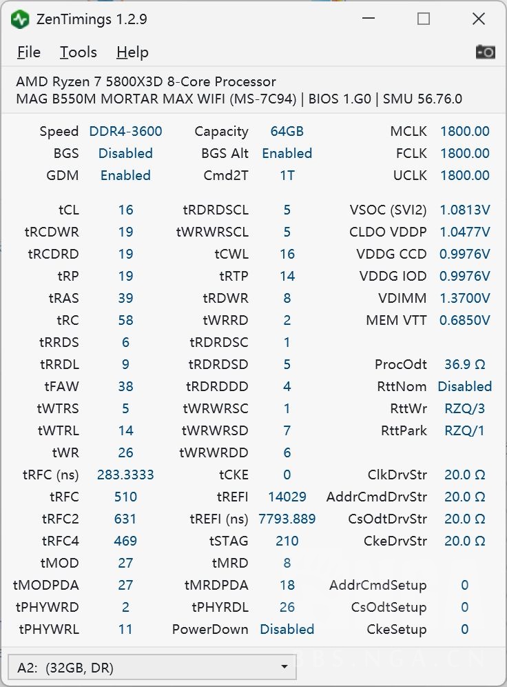 求教，b550m主板，64g、3600频率、c16时序能实现吗？ NGA玩家社区