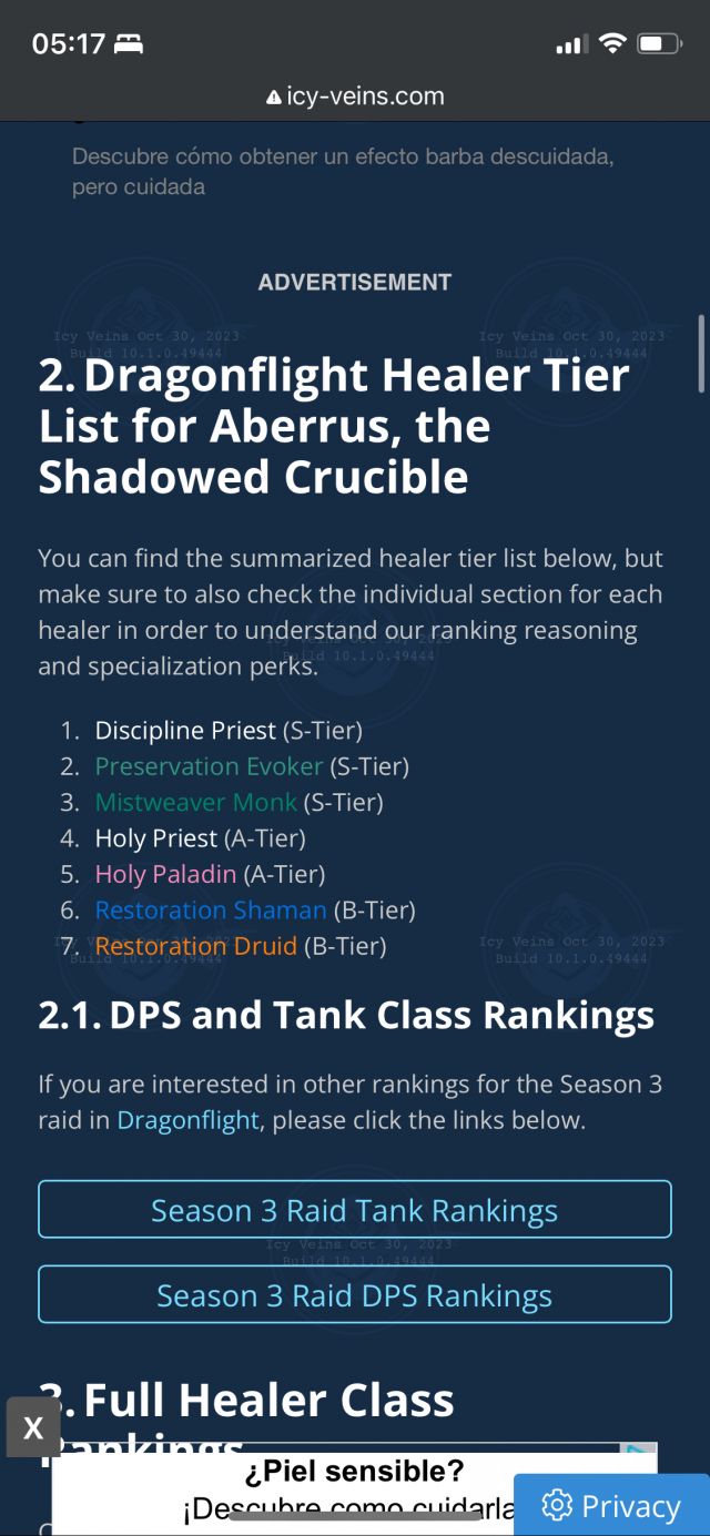 Icy Veins网站各职业排名 包含dps T 奶 NGA玩家社区